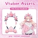 Vtuber Pink Roses Headbands. Pngtuber Assets for Twitch. Vtuber Lofi ...