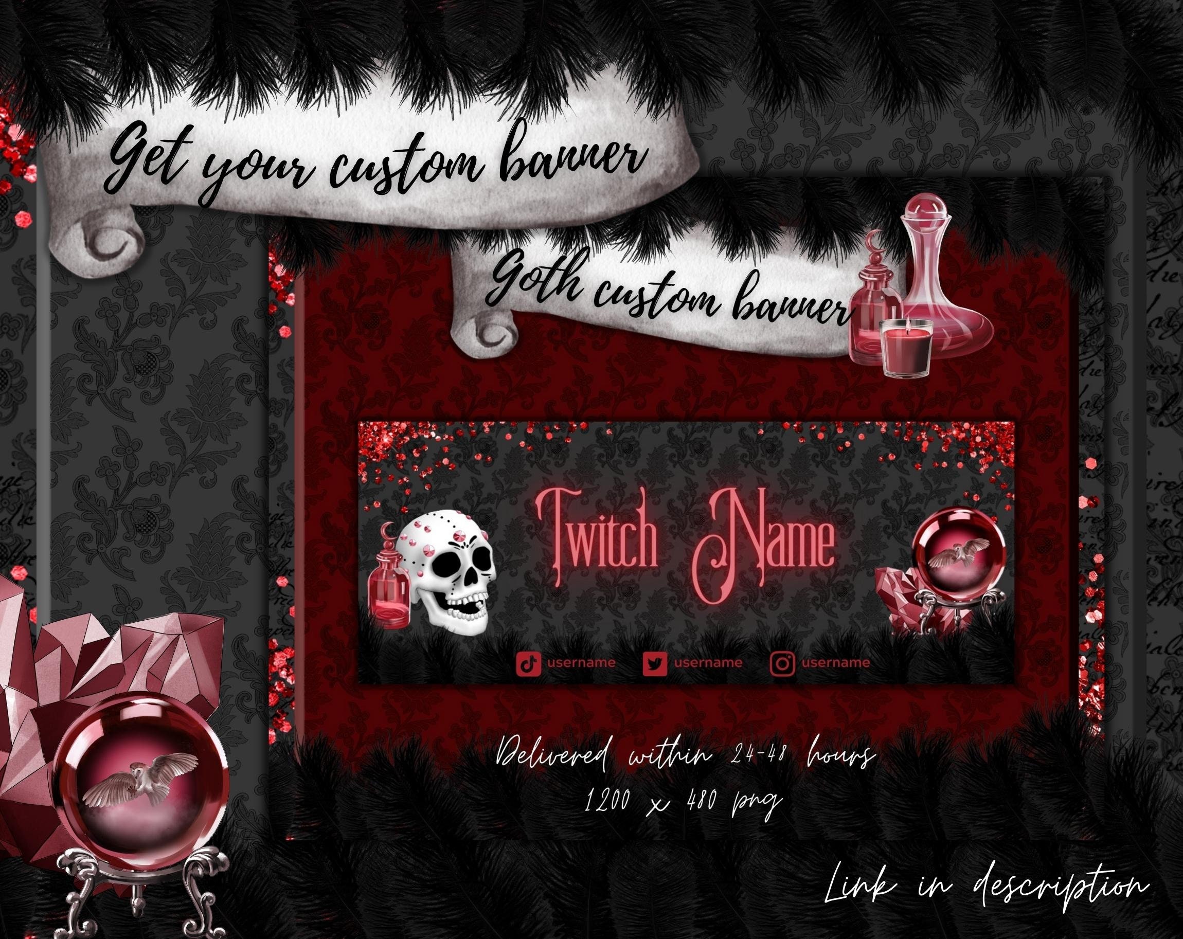 Skull Twitch Panels. Goth Stream Panels. Vampire Panel Widgets - Etsy