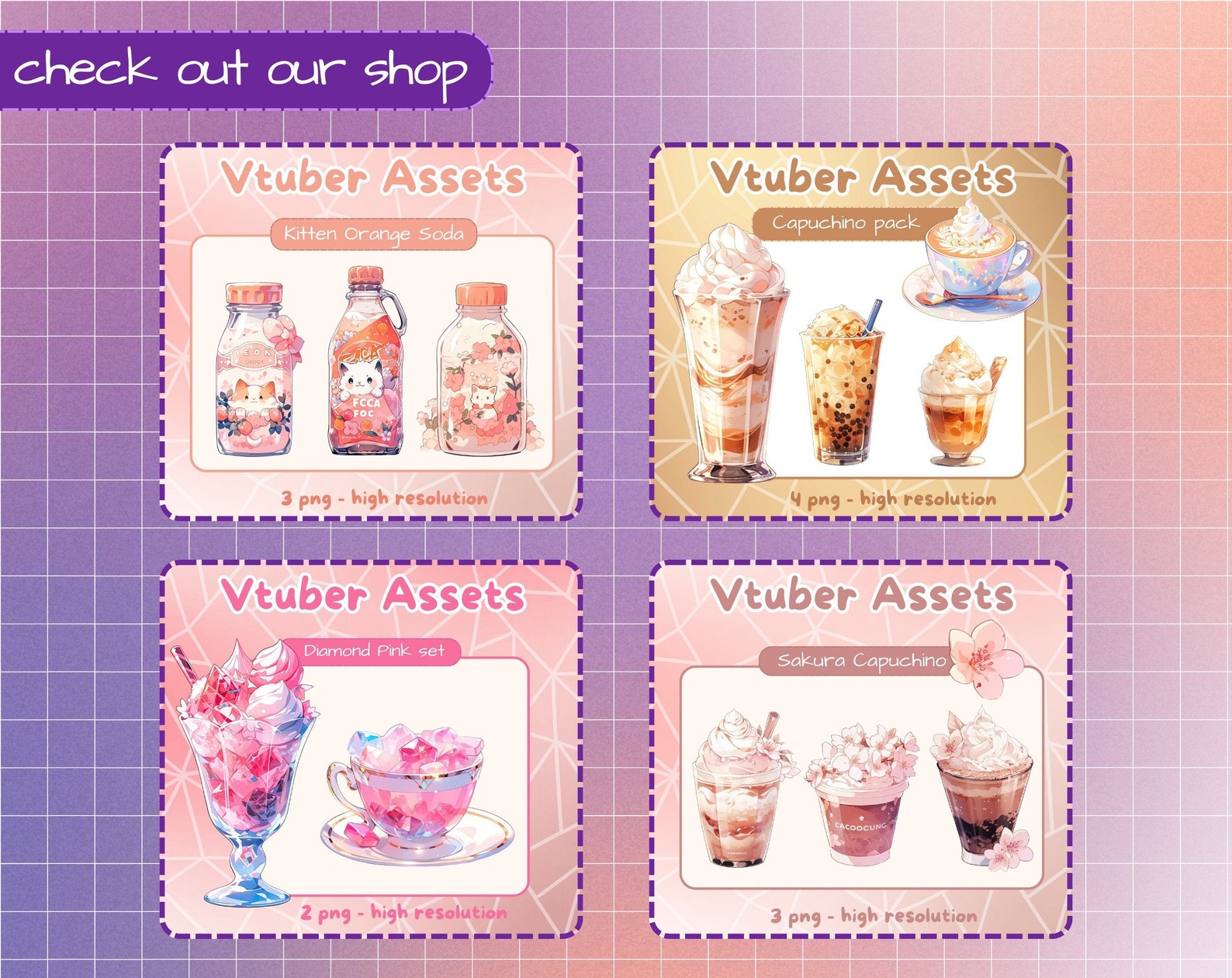 Vtuber Fantasy Drinks Pack. Pngtuber Drink Asset for Twitch Streamers ...