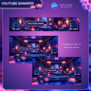 Twitch and Twitter Banner, Serene Lotus Theme. Personalized Stream ...