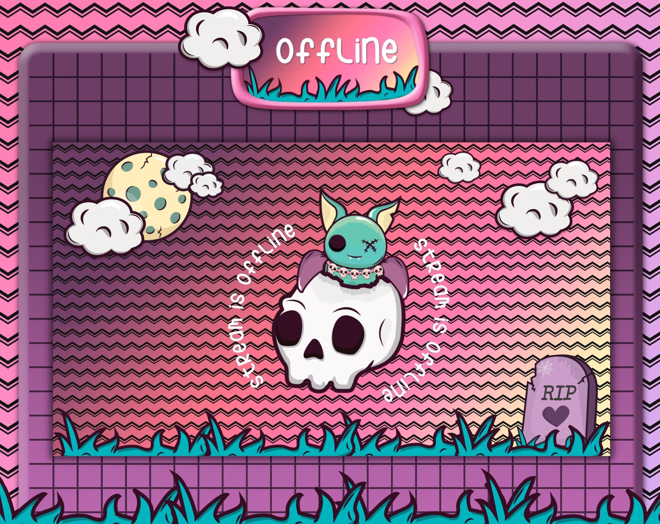 Pastel Goth Starting Soon Screen. Stream Animated Screens. - Etsy