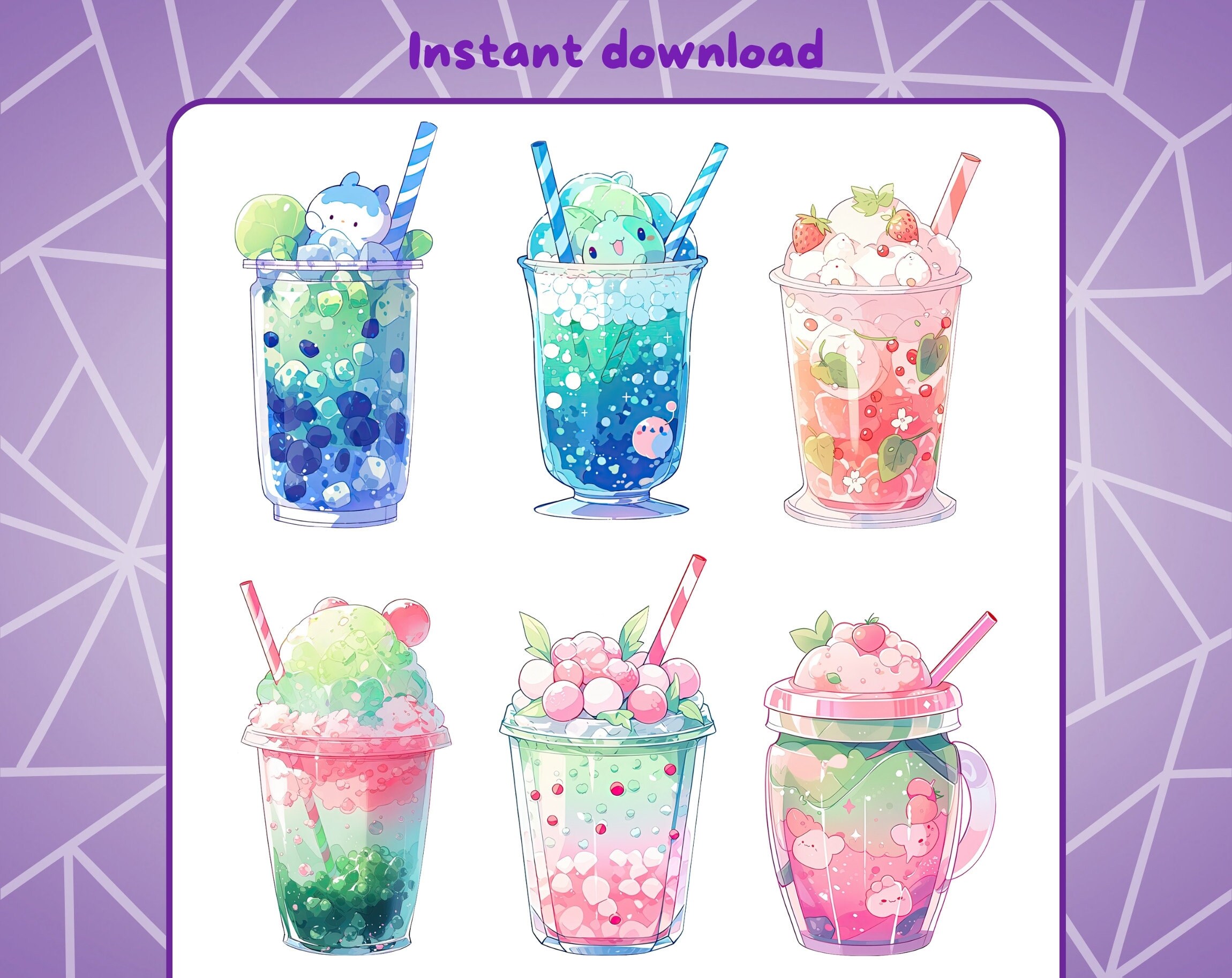 Vtuber Boba Pack. Pngtuber Drink Asset for Twitch Streamers. - Etsy