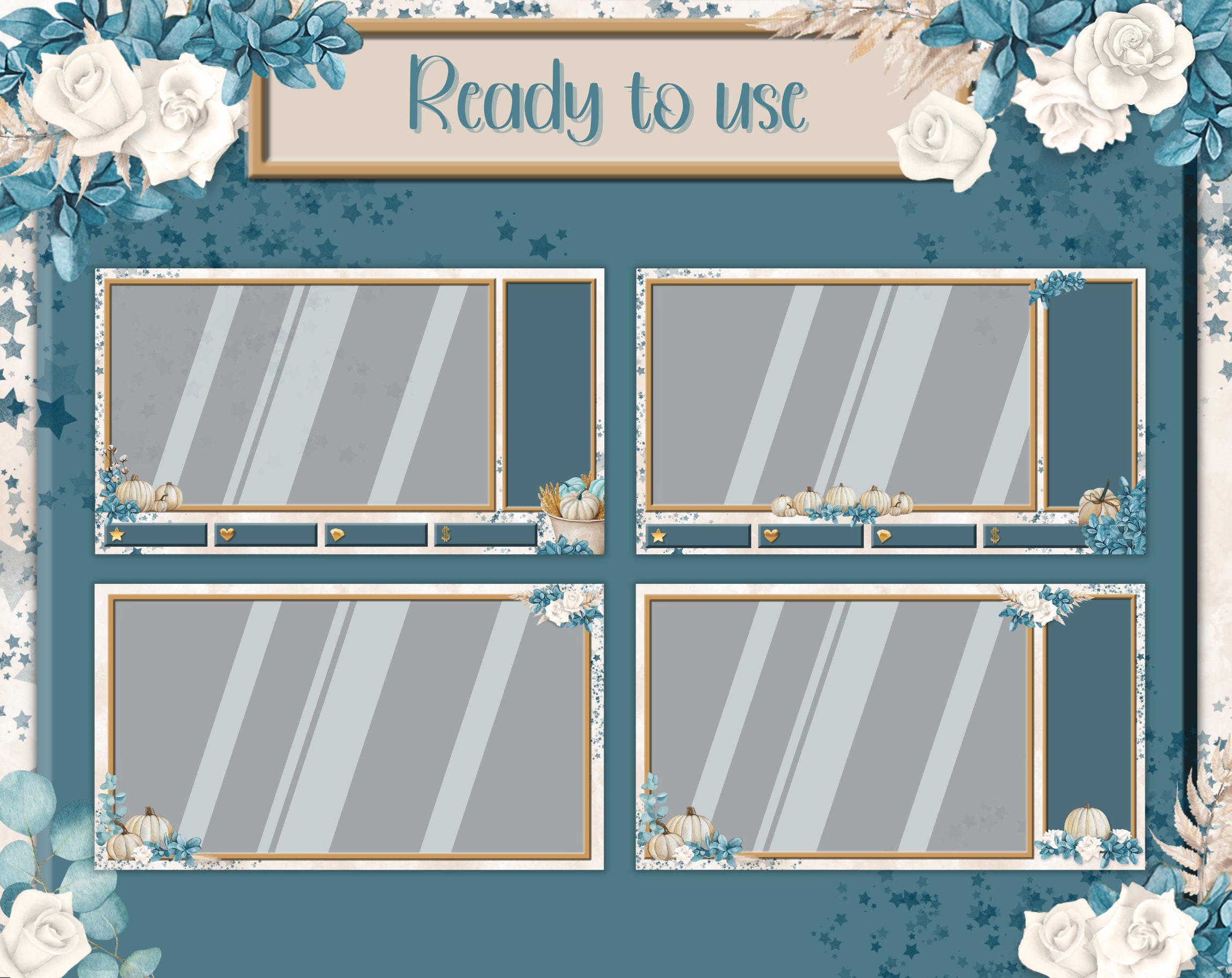 Cozy Autumn Twitch Overlay Pack. Fall Twitch Overlays Decorated With ...