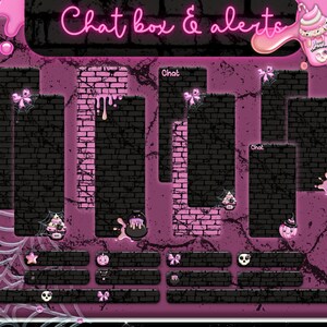 Pink Halloween Twitch Overlay Package Cute Halloween Stream Overlay ...