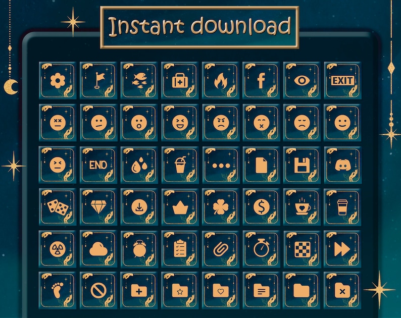 Stream Deck Icons Set Screensavers. 200 Celestial Icon Pack - Etsy