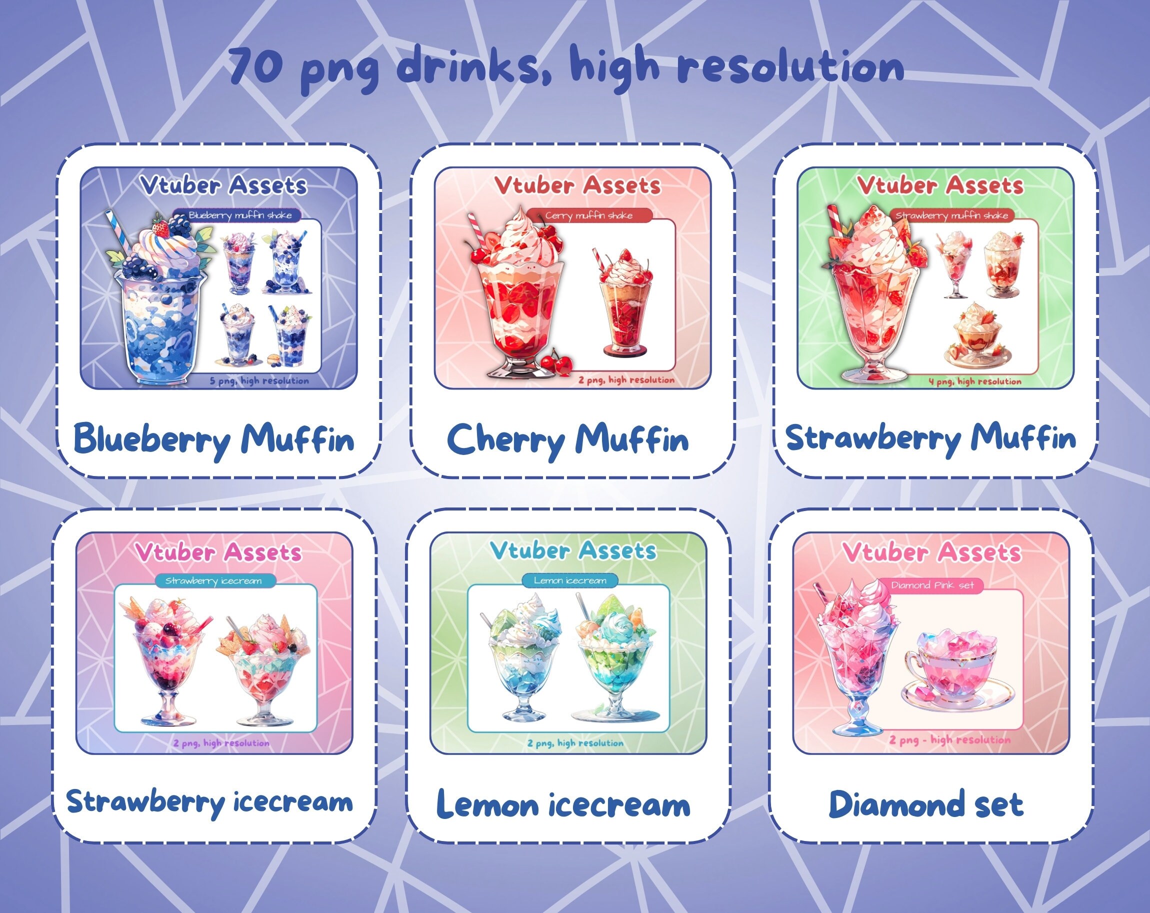 Vtuber Premium Drink Pack. Beverage Bundle: Muffin Shakes, Cocktails ...