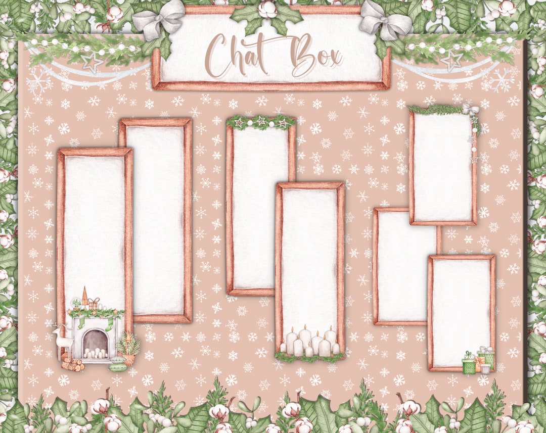 Christmas Chatbox for Twitch Watercolor Streaming Chat Box Overlay for ...
