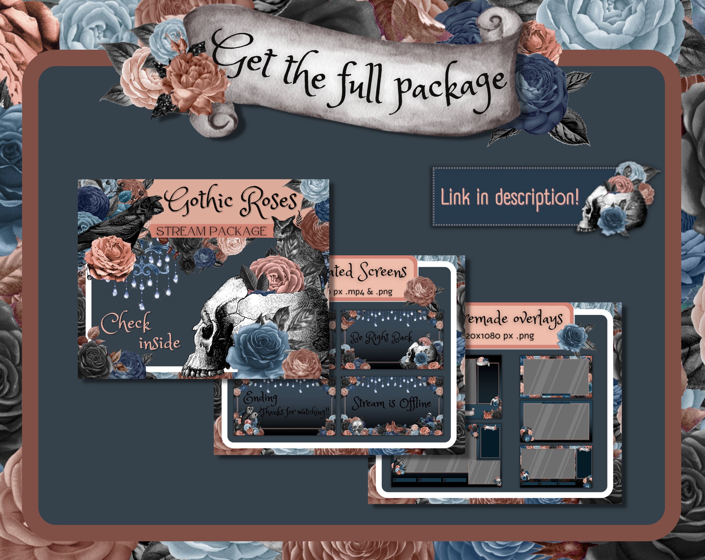 Blue Goth Twitch Banner Commission Gothic Twitch Banner - Etsy