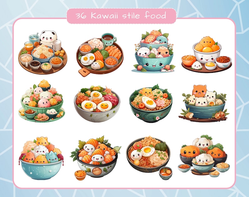 Vtuber Asian Food Pack. Food Bundle: Sushi, Ramen and Noodles. 70 Png ...