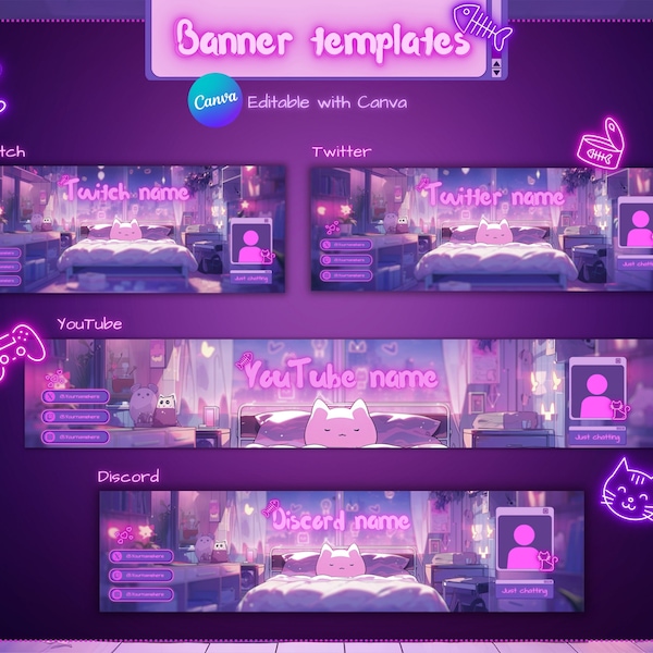 Pink Discord Template - Etsy