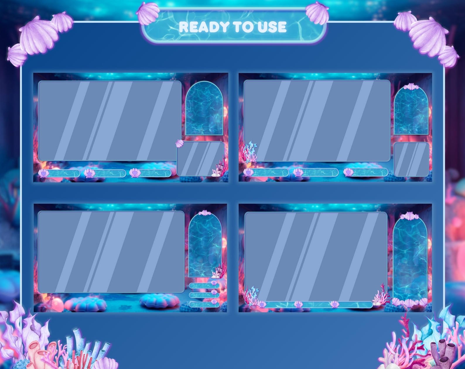 Underwater Twitch Overlay Pack – Animated Ocean Stream Package for ...