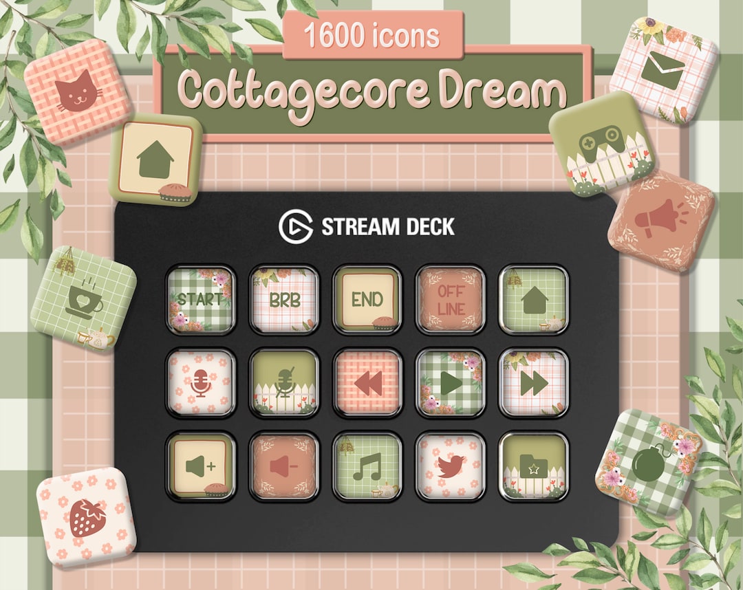 Cottagecore Stream Deck Icons Set for Elgato. 1600 Cozy Icons for ...