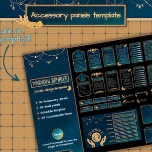 Celestial Twitch Overlay Pack. Gold Moon Stream Package. - Etsy