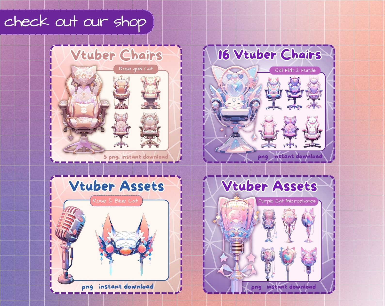 Pngtuber Asset Cat Helmet, Cat Ears and Microphone. Vtuber Accessory ...