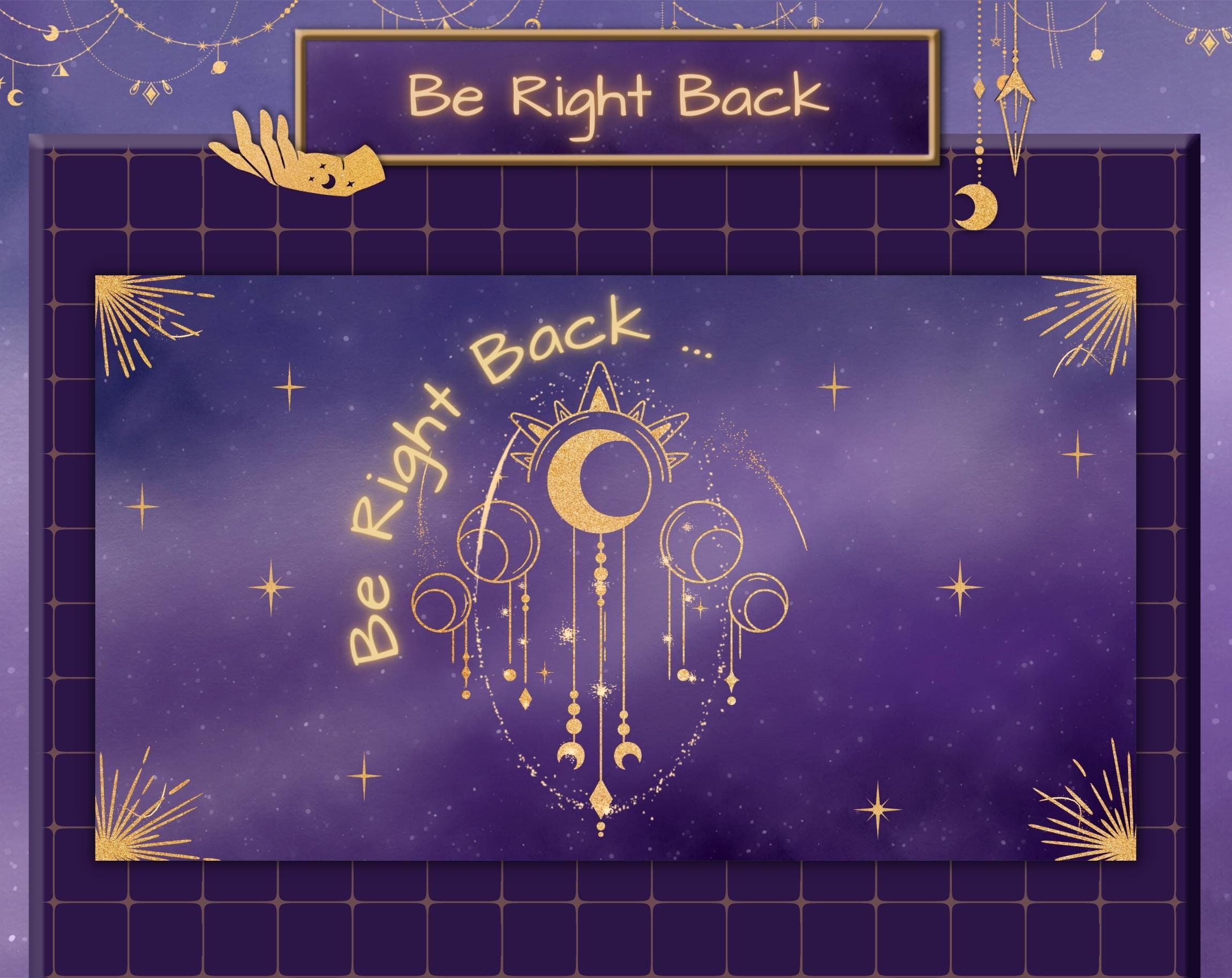 Purple Moon Starting Soon Screen for Twitch. Celestial Stream Animated ...