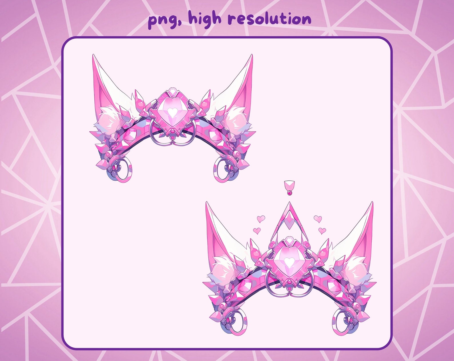 Vtuber Pink Cat Crown. Pngtuber Cat Accessories for Twitch. - Etsy