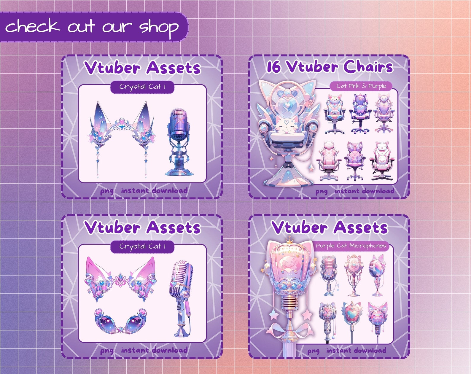 Vtuber Asset Cat Ears and Microphone. Pngtuber Accessory. - Etsy