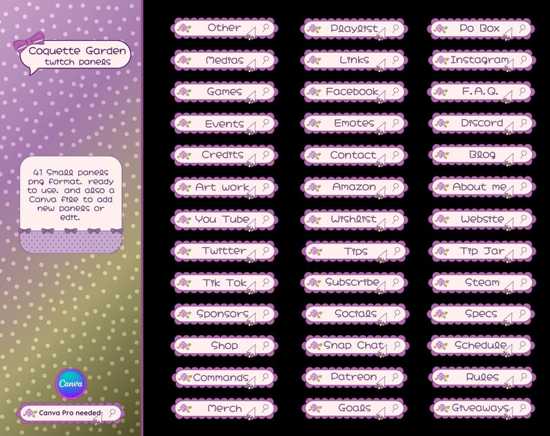 Vtuber Twitch Panels, Purple Twitch Panels, Stream Panels, Twitch About ...