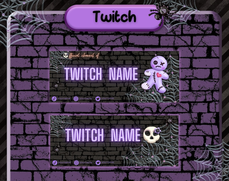 Goth Twitch, Twitter and Youtube Banner. Custom Profile Banner for ...