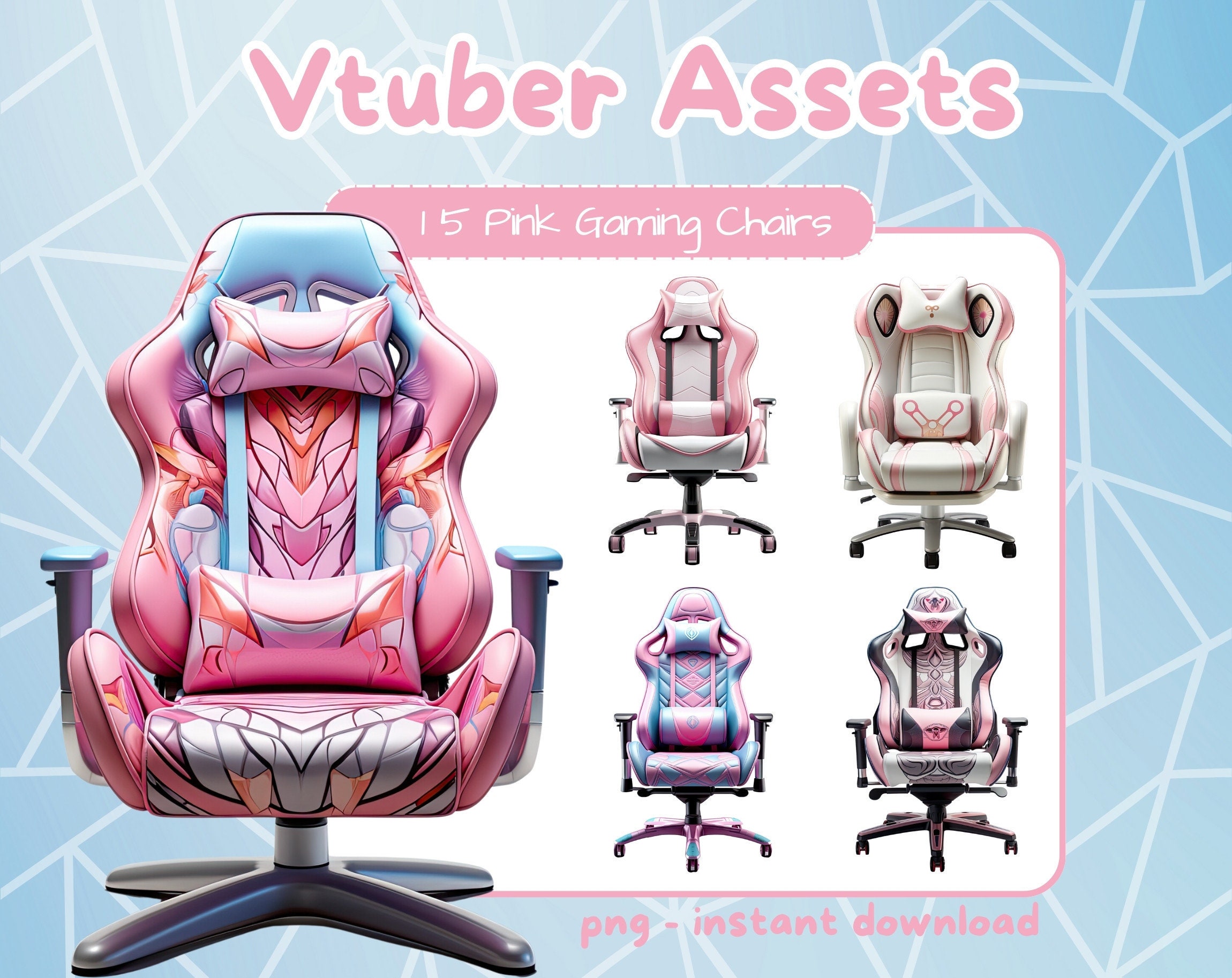 Vtuber Pink Gaming Chair. 15 Pngtuber Asset. Cute Twitch Decoration. - Etsy