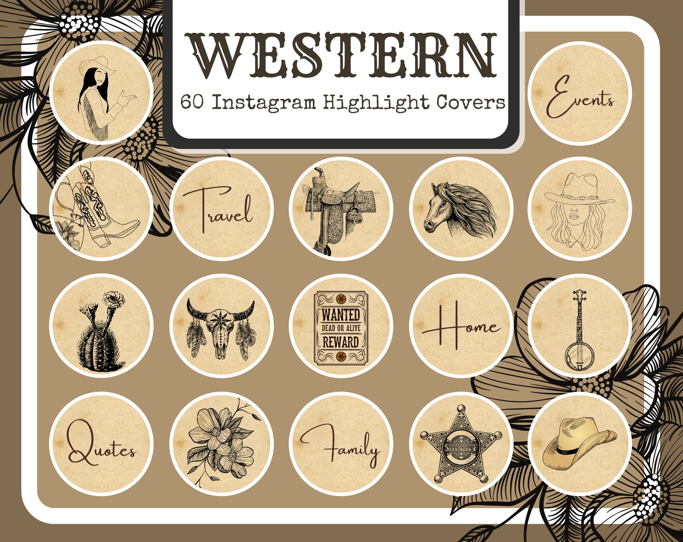 Western Highlight Covers, Western Instagram Icons, Cowboy Story Covers ...