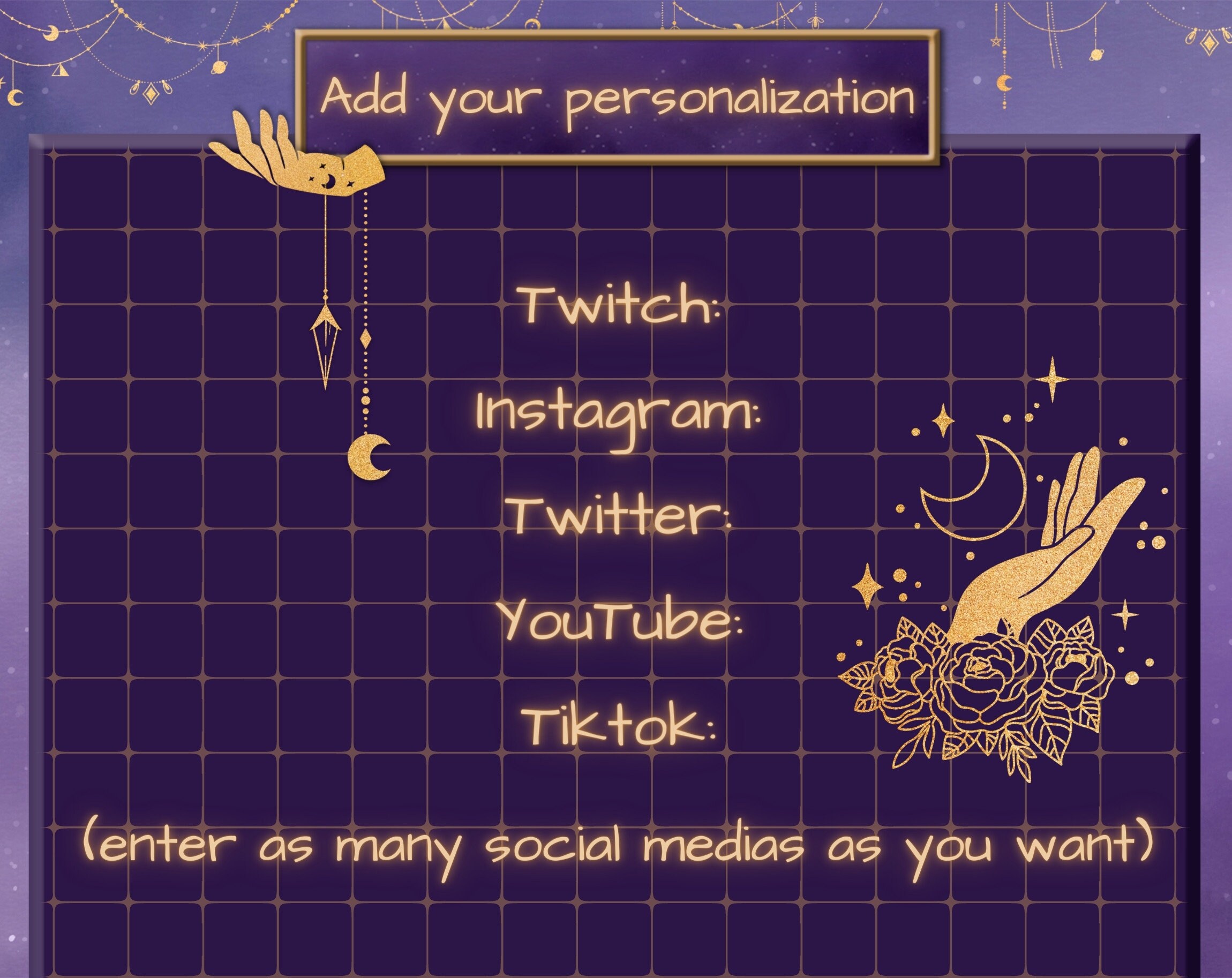 Celestial Twitter and Twitch Banner. Personalized Stream Banner With ...