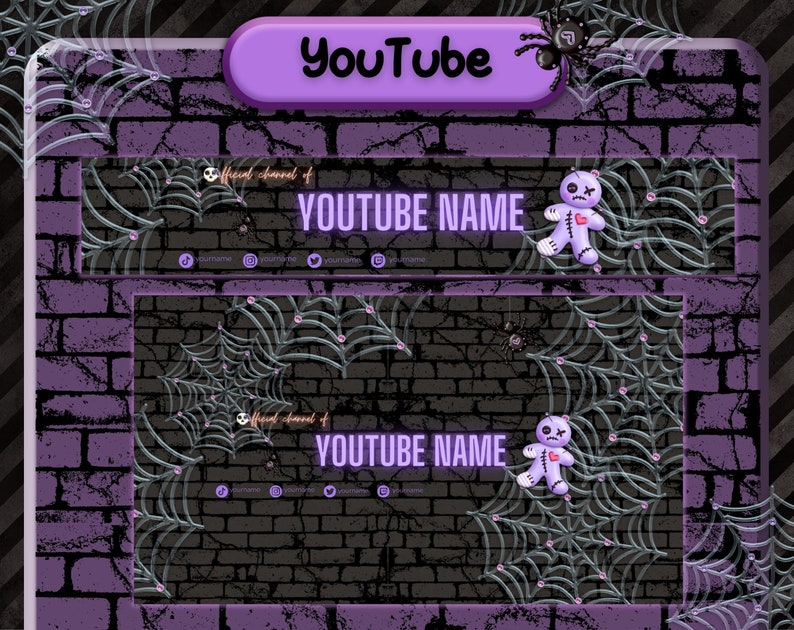 Goth Twitch, Twitter and Youtube Banner. Custom Profile Banner for ...