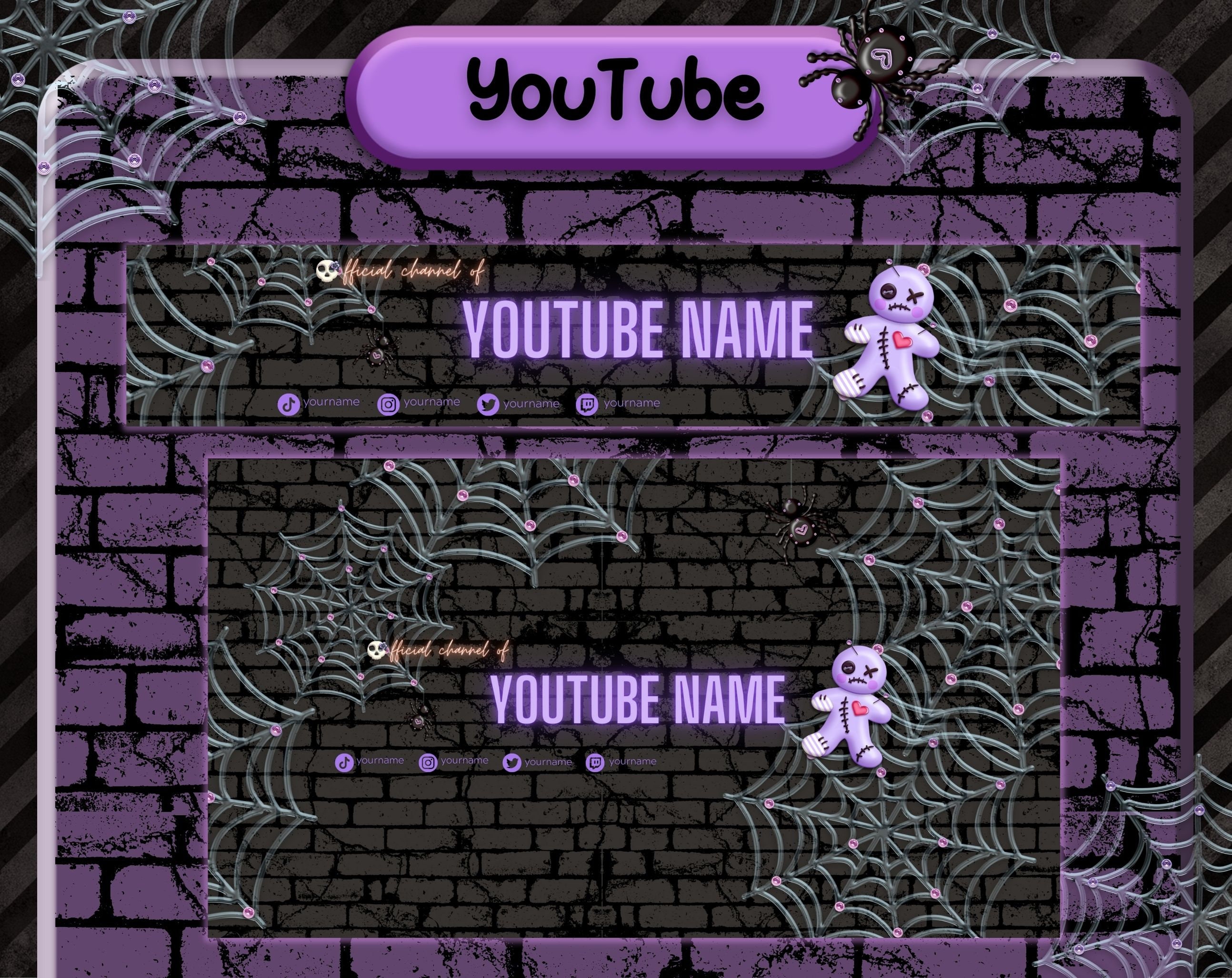 Goth Twitch, Twitter and Youtube Banner. Custom Profile Banner for Social Media. - Etsy UK