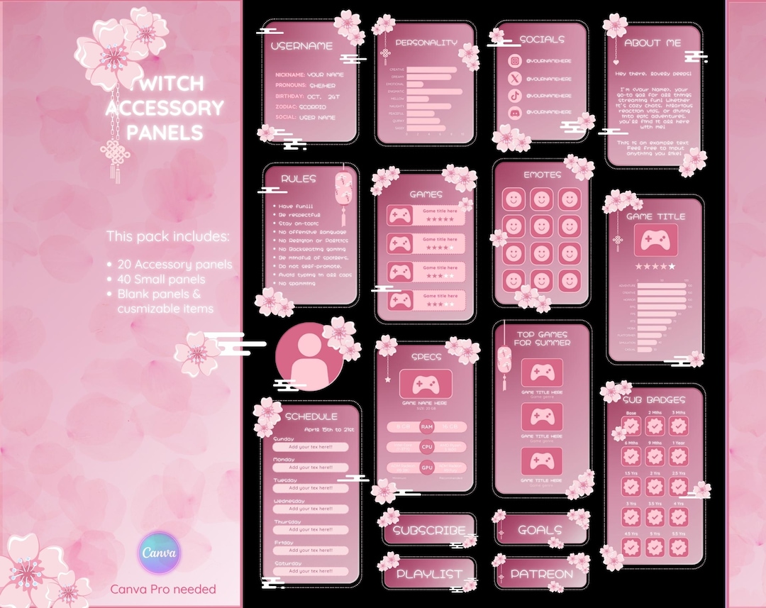 Sakura Twitch Panels Info. Cherry Blossom Twitch Panels Bio. Cozy ...