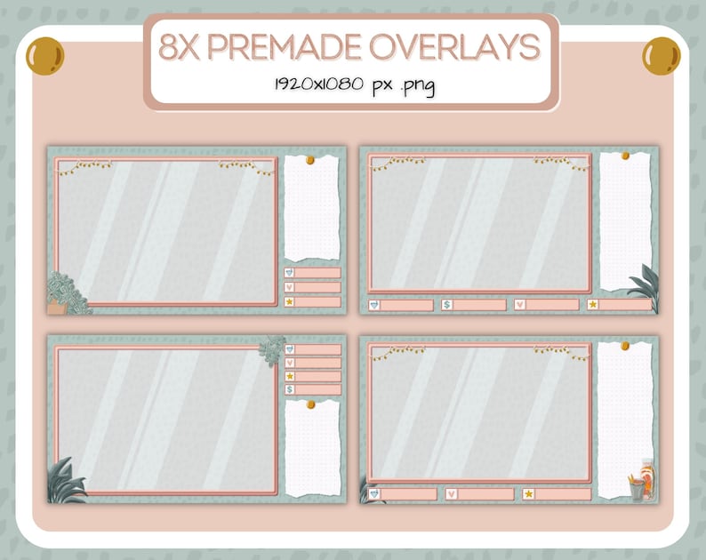 Lofi Twitch Overlay, Cozy Stream Package. Just Chatting, Cute Twitch ...