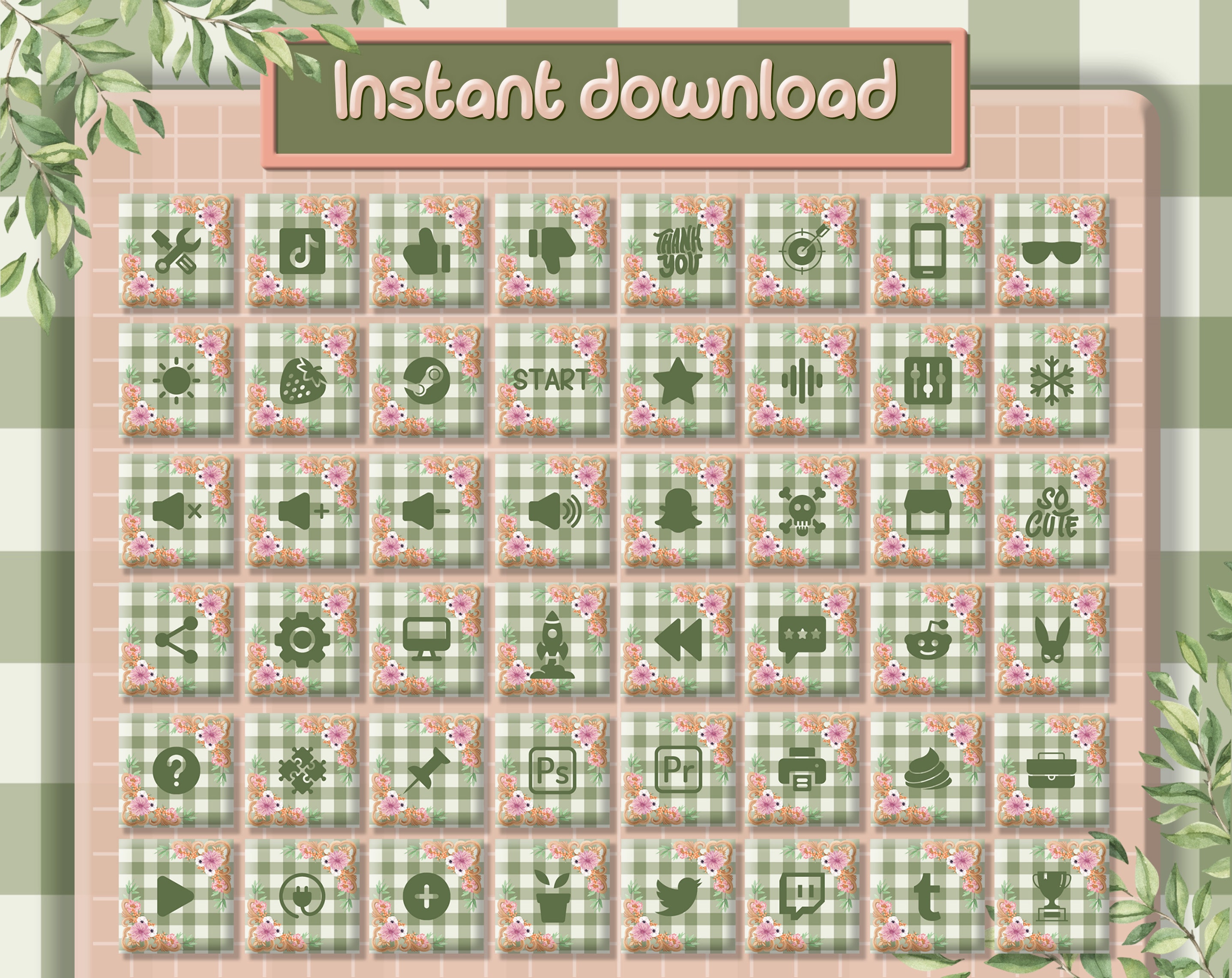 Cottagecore Stream Deck Icons Set for Elgato. 1600 Cozy Icons - Etsy