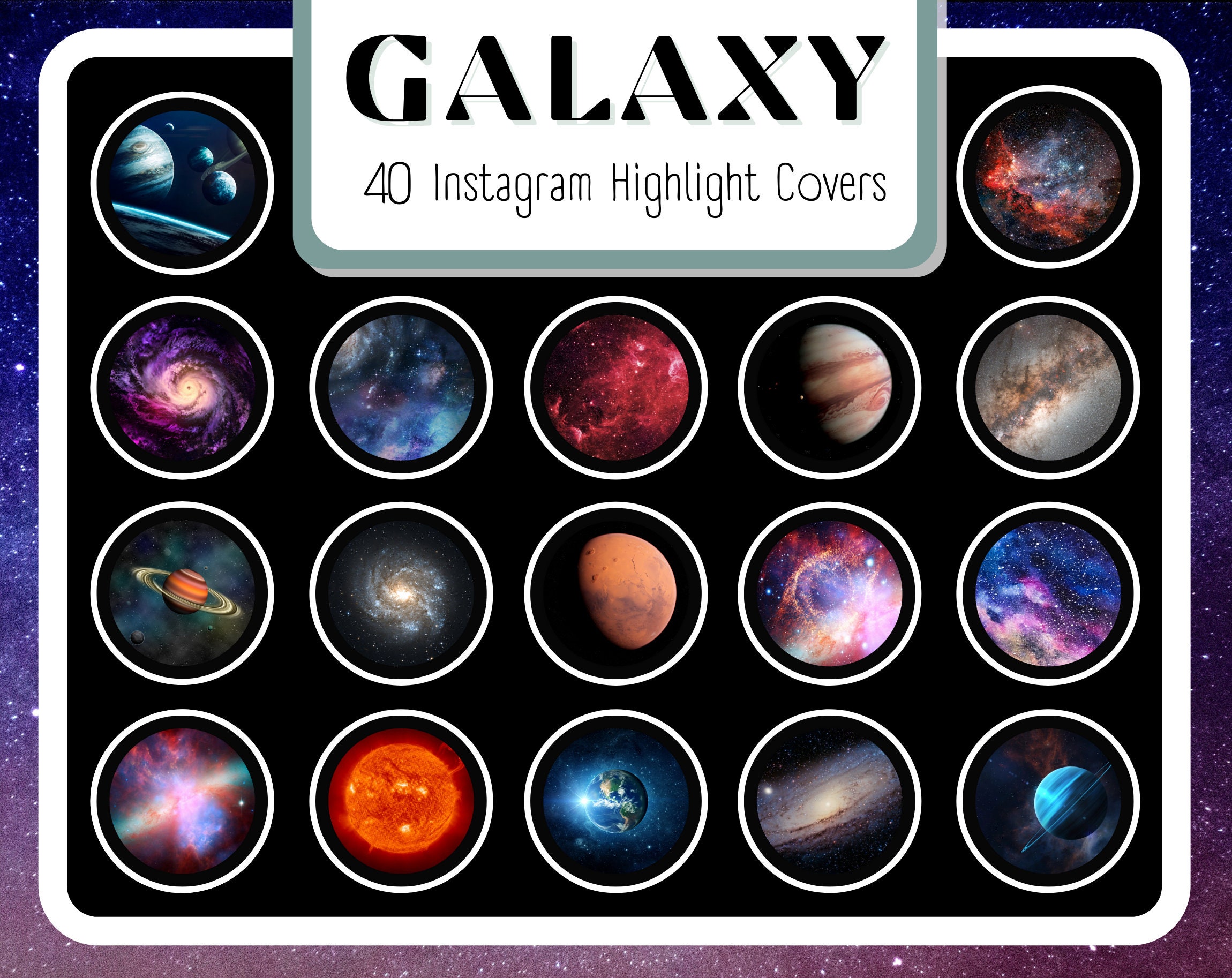 Galaxy Instagram Highlights. Instagram Story Highlight Icons - Etsy