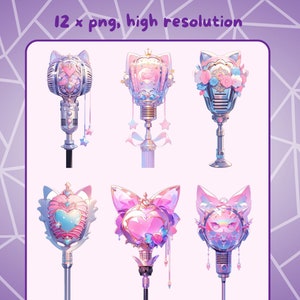 Vtuber Cat Microphones. Pngtuber Asset, Cute Cat Pink Mico for Twitch ...