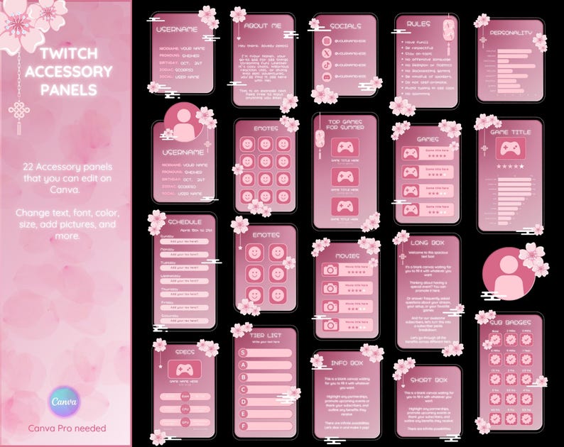 Sakura Twitch Panels Info. Cherry Blossom Twitch Panels Bio. Cozy ...