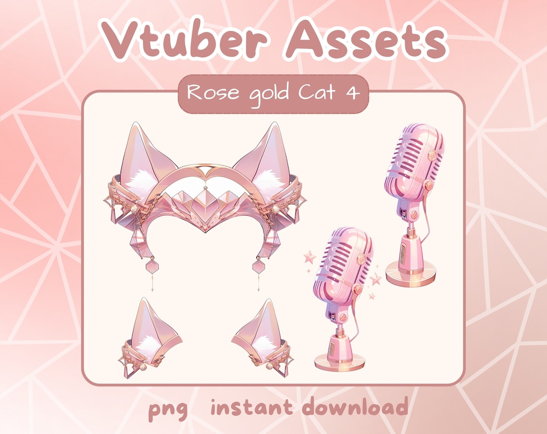 Pngtuber Asset Cat Helmet, Cat Ears and Microphone. Vtuber Accessory ...
