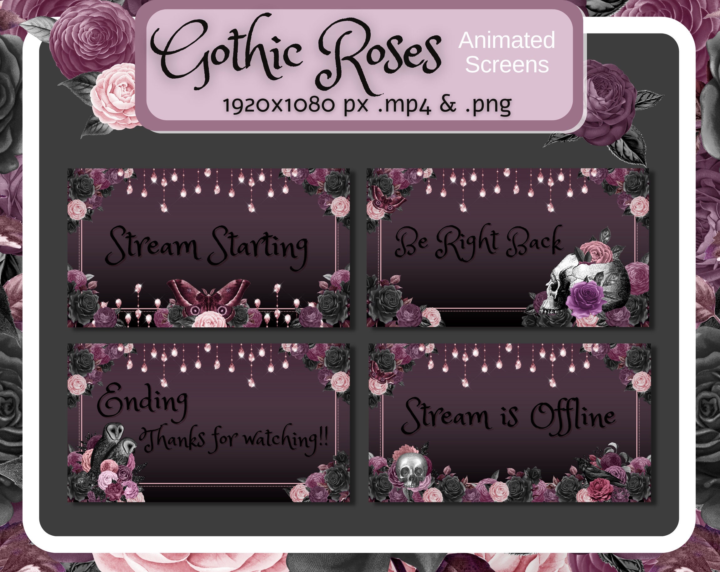 Starting Soon Screen Goth Twitch Scenes Twitch Background - Etsy