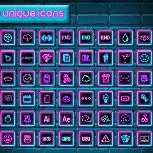 Neon Stream Deck Icons Set + Screensavers. 200 Neon Icon Pack for ...