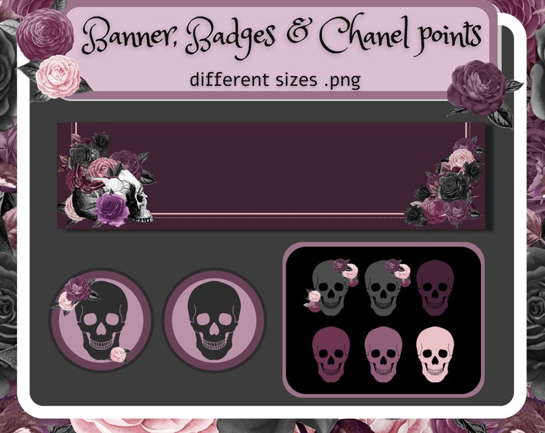Goth Twitch Overlay Package, Horror Stream Overlay, Gothic Stream ...