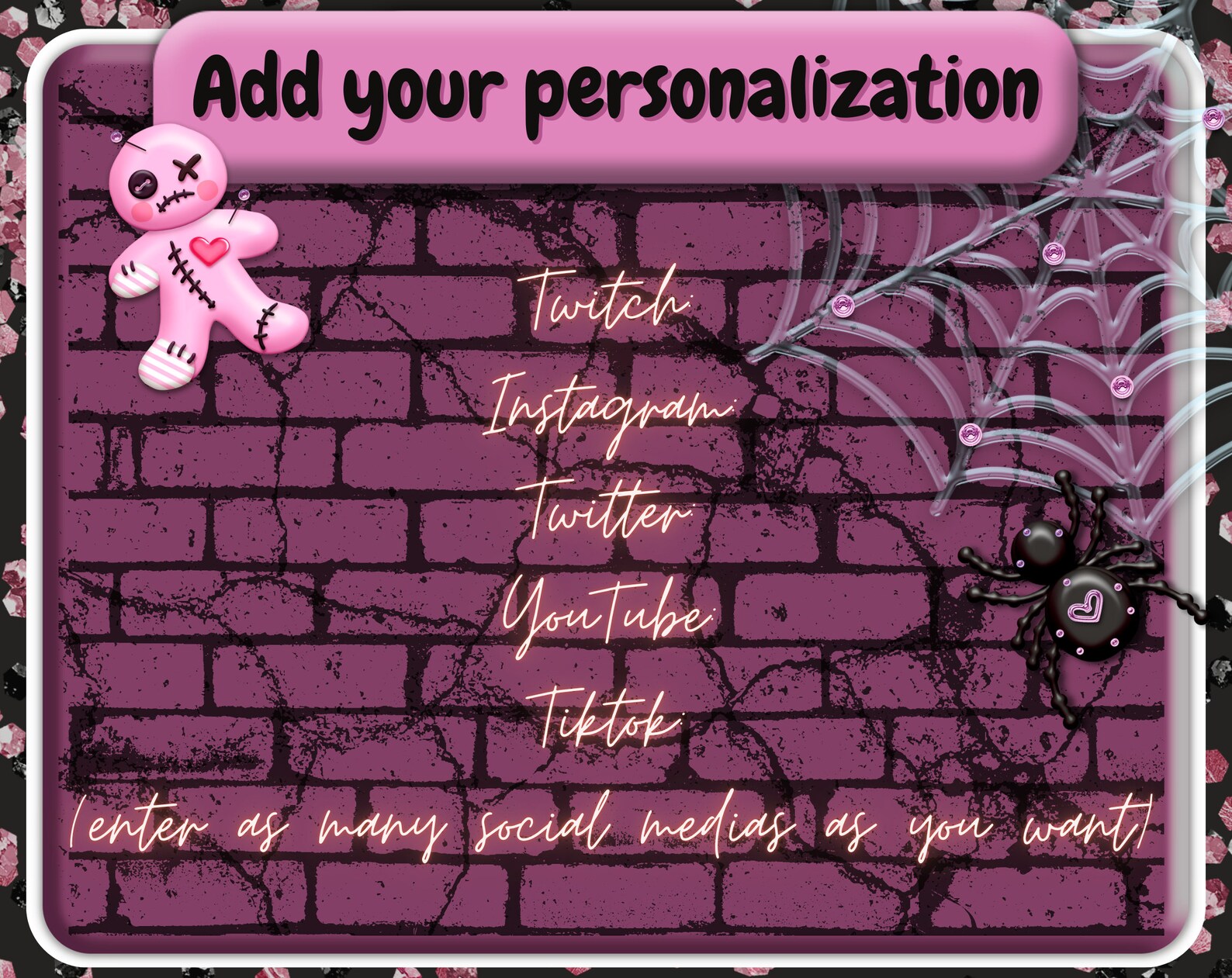 Twitch Banner Commission | Gothic Twitch Banner Custom | Pastel Goth ...