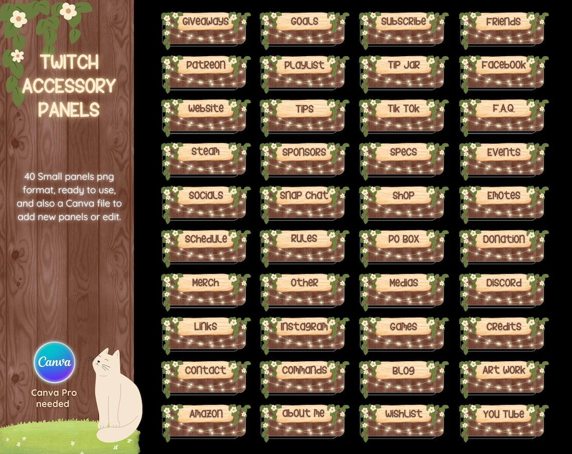 Cozy Twitch Panels, Stream Panels, Cottagecore Twitch Stream Panels ...