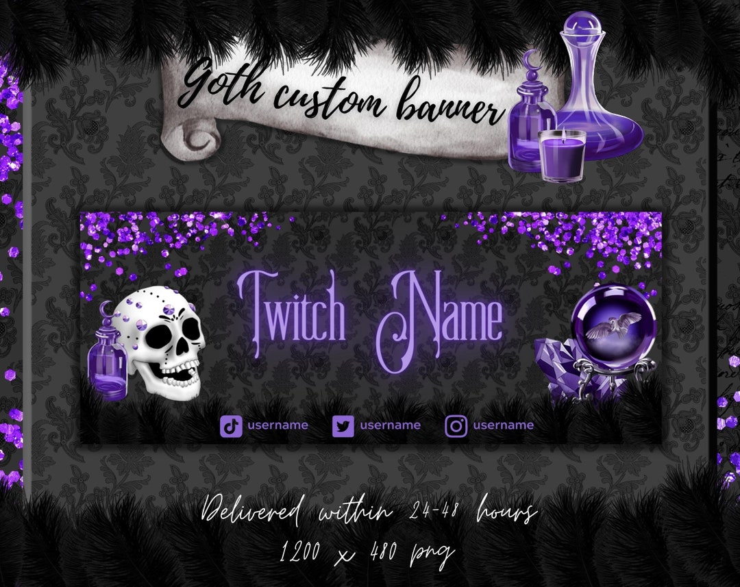 Purple Gothic Twitch Banner. Custom Twitch Banner Vampire. - Etsy