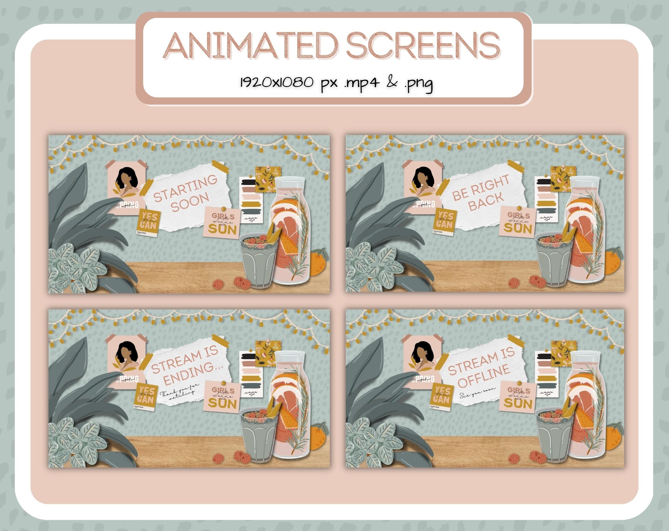 Lofi Twitch Overlay, Cozy Stream Package. Just Chatting, Cute Twitch ...