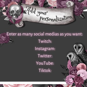Gothic Twitch Banner Commission | Goth Twitch Banner Custom | Skull ...