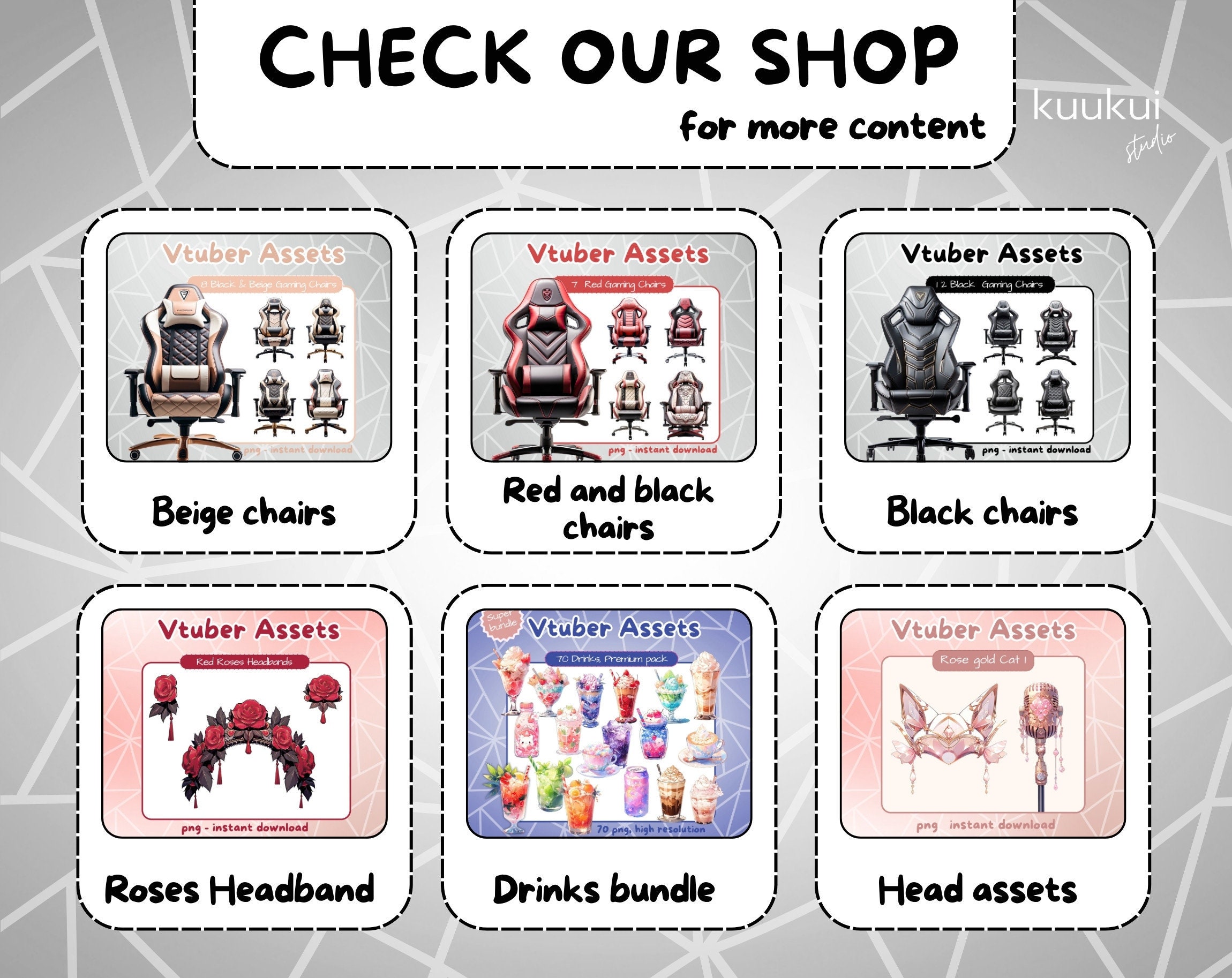 Vtuber Red Horns. Pngtuber Headassets for Twitch. Vtuber Goth Outfit ...