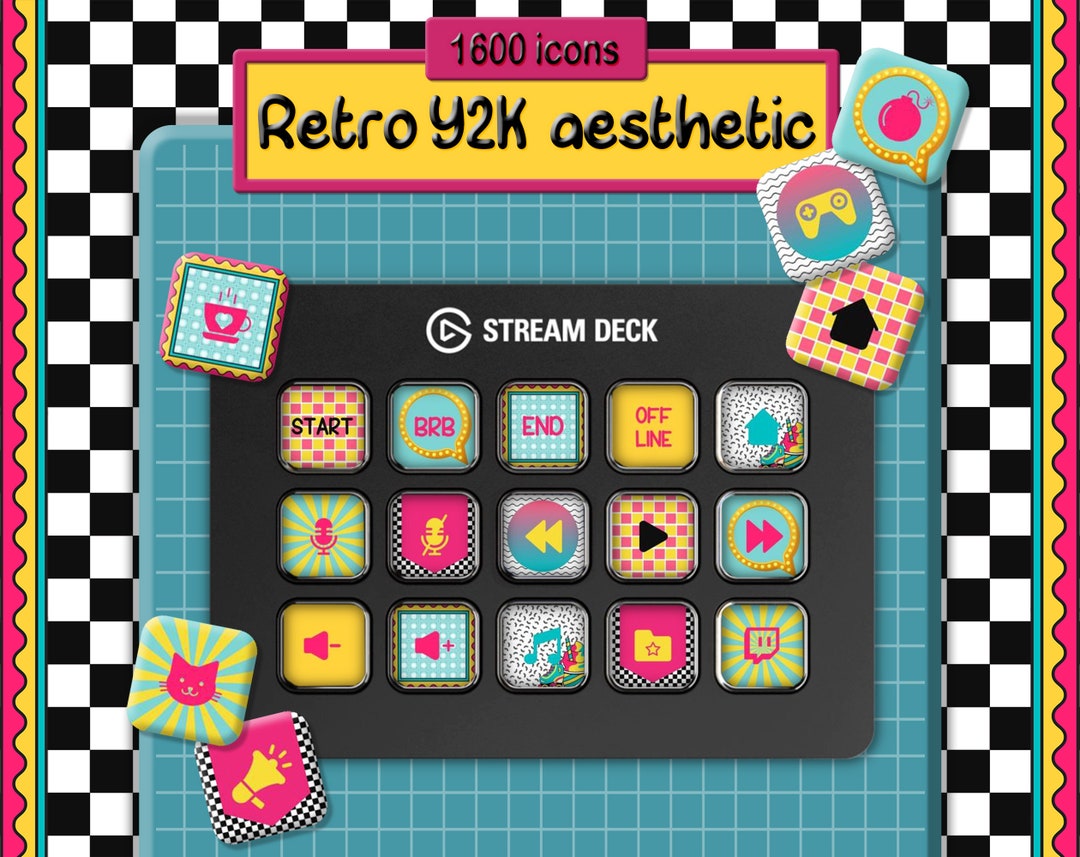 Retro Stream Deck Icons. 1600 Y2K Aesthetic Icons for Elgato Streamdeck ...