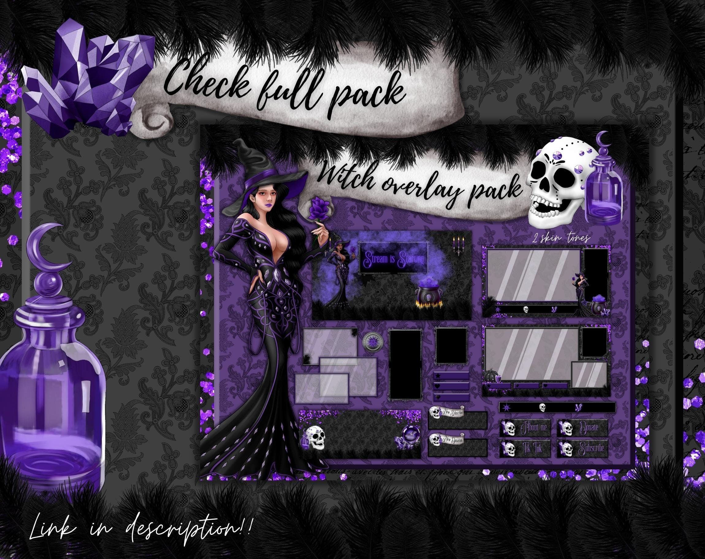 Purple Goth Twitch Panels. Skull Stream Panels. Vampire Twitch Widgets ...