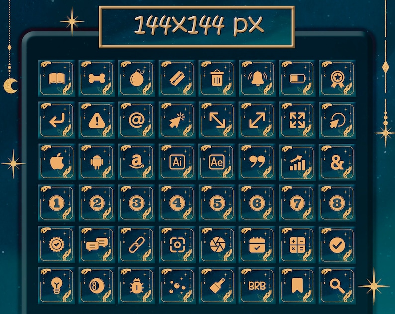 Stream Deck Icons Set + Screensavers. 200 Celestial Icon Pack for ...
