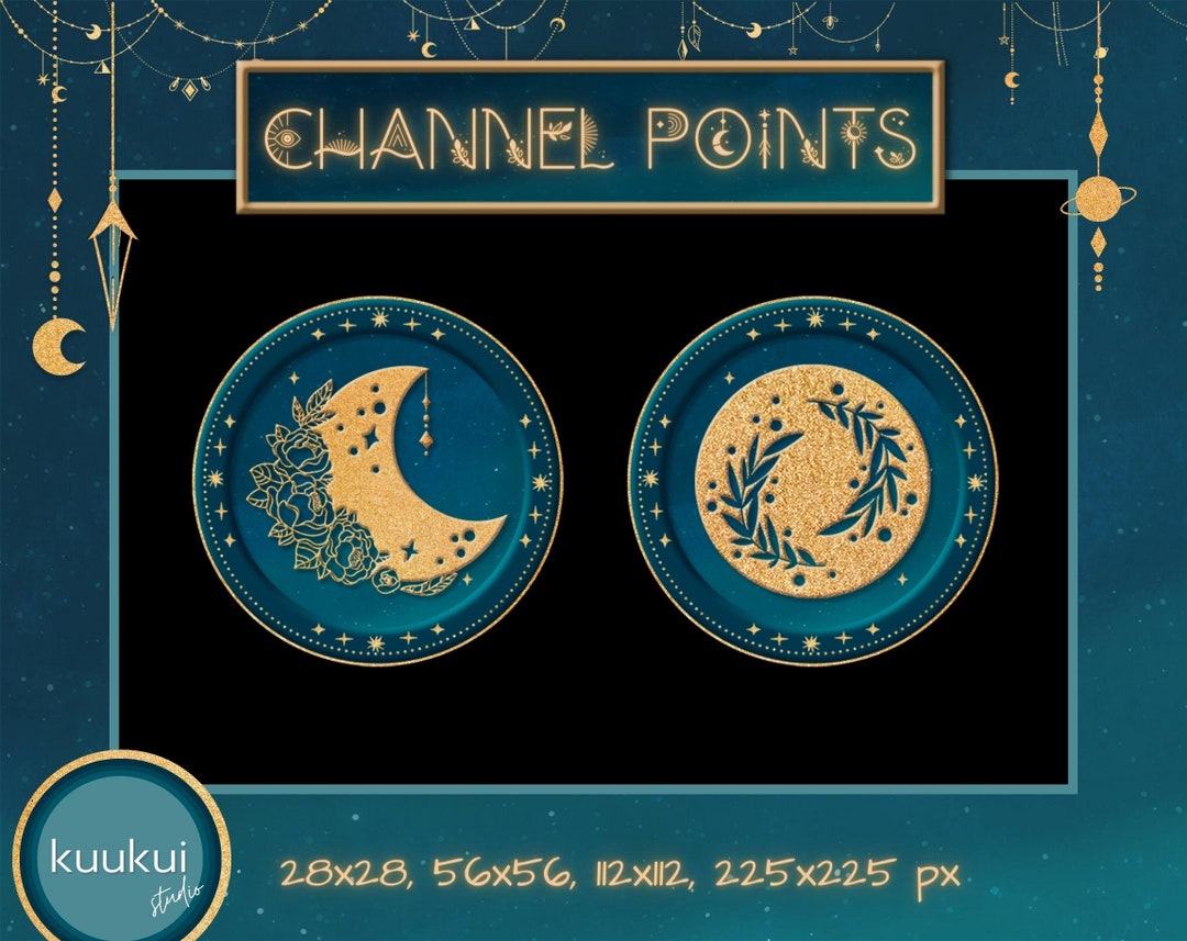 Moon Channel Points. Celestial Twitch Coin Emotes - Etsy
