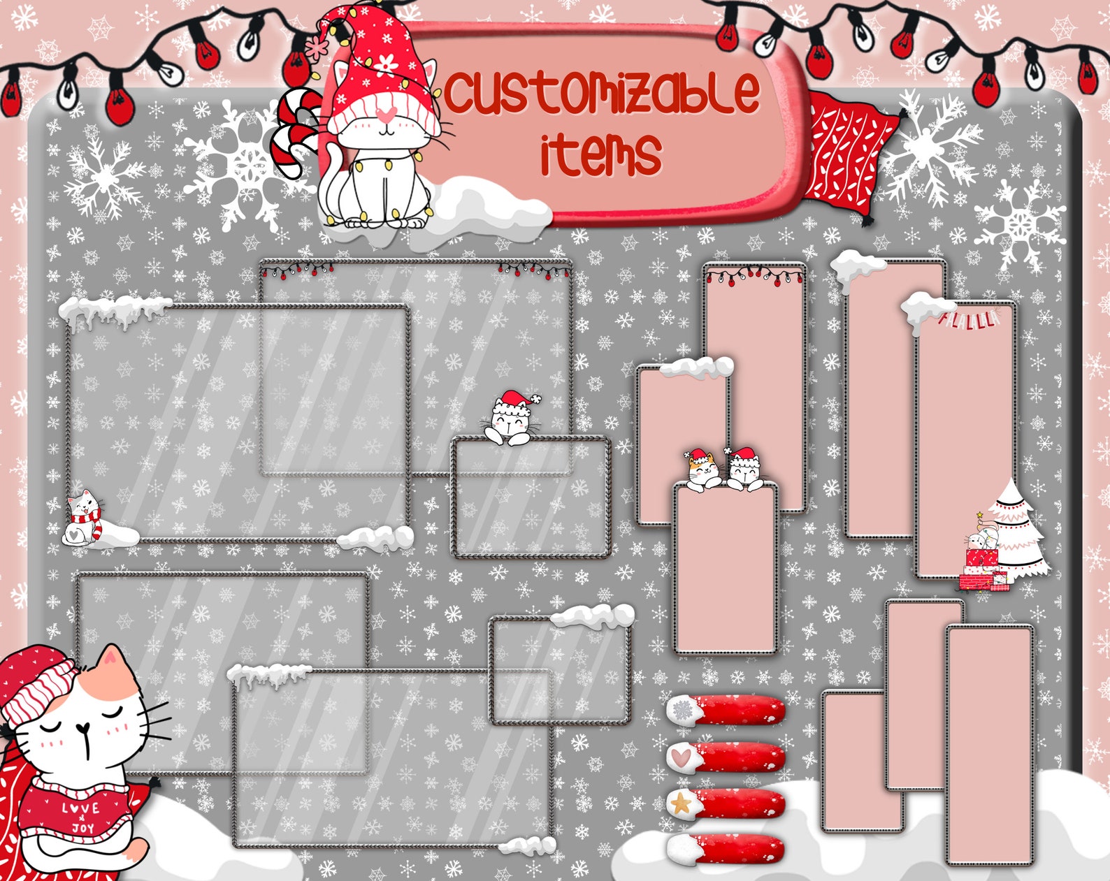 Christmas Twitch Overlay Cat | Twitch Cat Layout | Christmas Stream ...