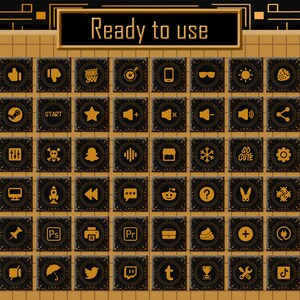 Stream Deck Icons Set + Screensavers. 200 Black and Gold Icon Pack for ...